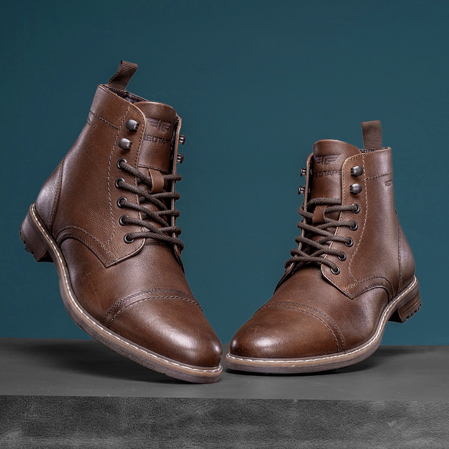 Red Tape Ankle Length Genuine Leather Boots for Men | Soft Cushioned I ...